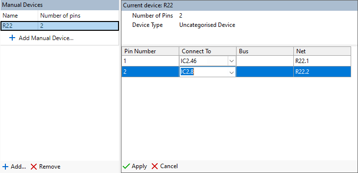 Adding a manual device